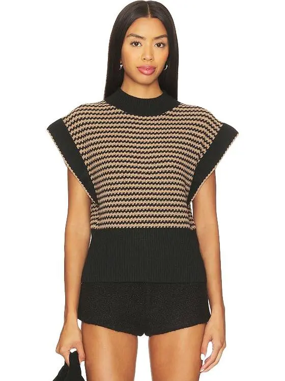 Lna Ellisa Sleeveless Sweater - Latte Stripe