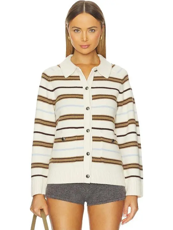 Rag & Bone Peggy Striped Oversized Cardigan - Ivory Multi