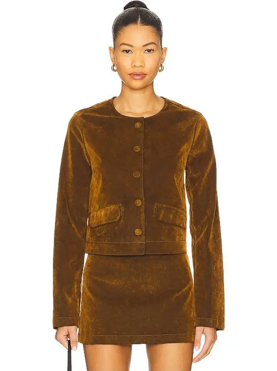 Joe's Jeans Lady Like Velvet Jacket - Bronze Brown