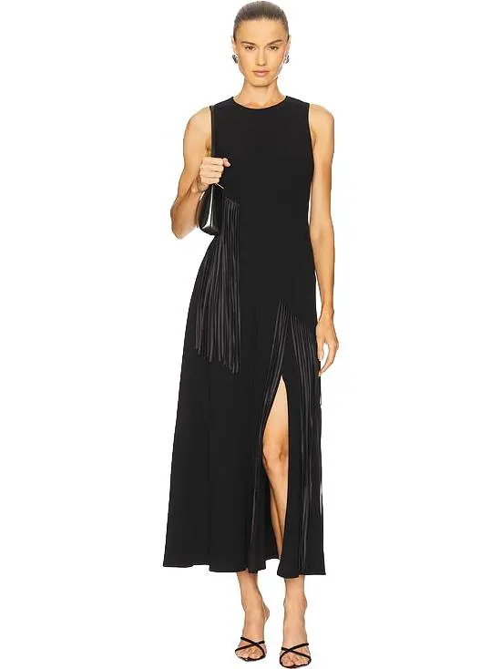 LA LIGNE Fringe Midi Dress - Black