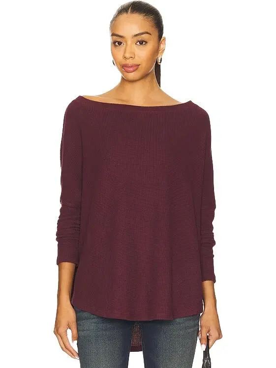 Free People We The Free Latte Blues Thermal Top - Chocolate Grape