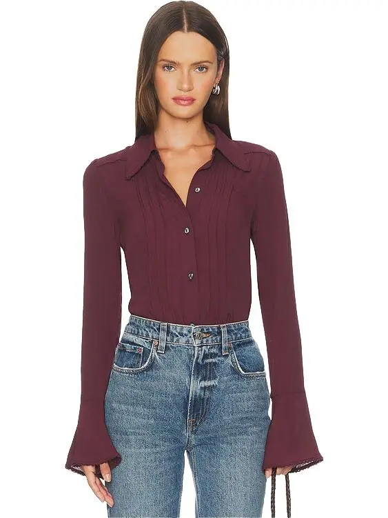 Free People Melrose Top - Chocolate Grape