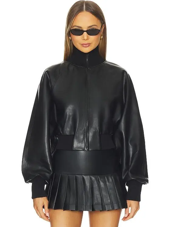 Norma Kamali Oversized Turtleneck Bomber Jacket - Black