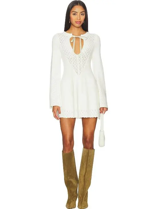 Free People Bali Old Flame Sweater Dress - Ivory