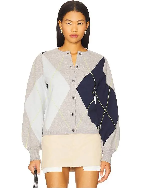 525 America Noelle Argyle Cardigan - Grey Mist Heather Multi