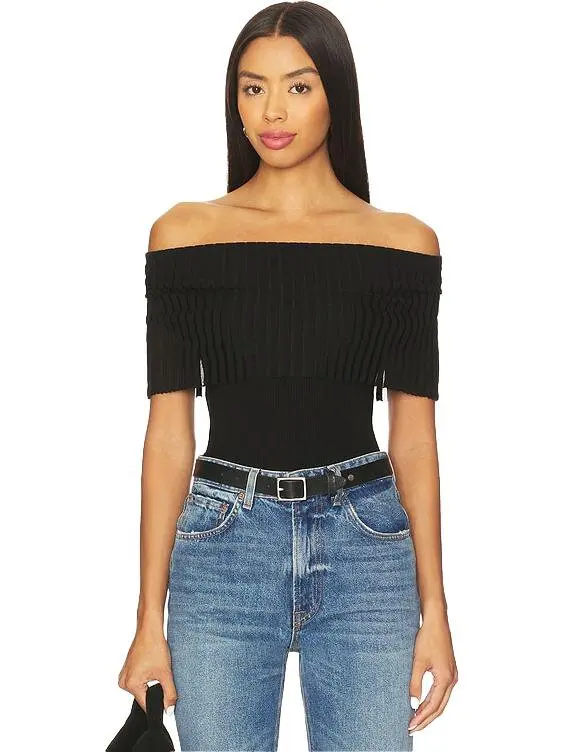 Lna Maeve Fold Over Top - Black