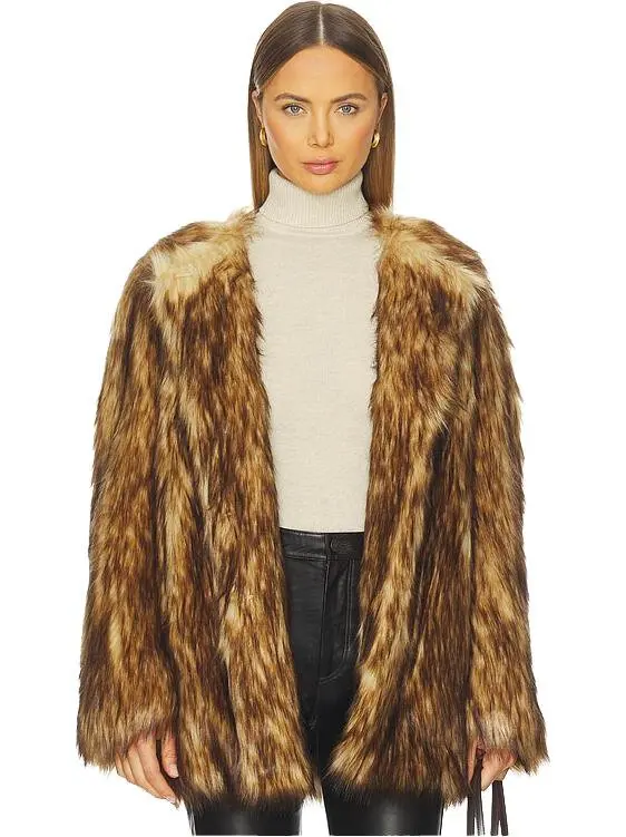A.L.C. Bria Faux Fur Coat - Brown
