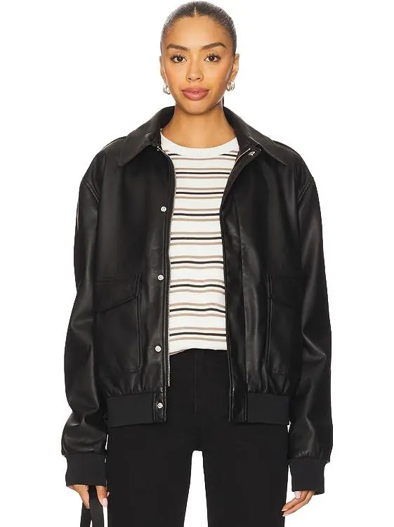 ALL THE WAYS Tessa Faux Leather Jacket - Black