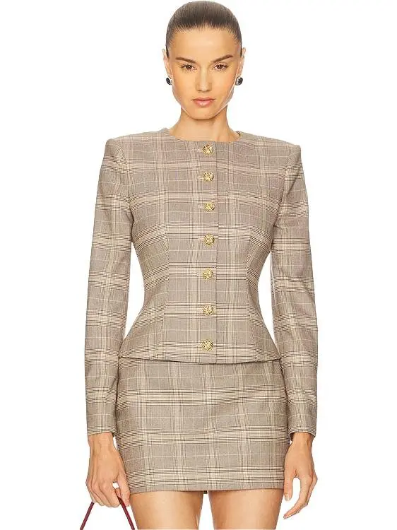 Generation Love Sirus Plaid Jacket - Taupe Plaid