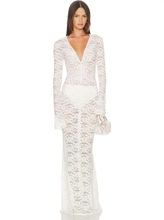 BANANHOT Tyler Maxi Dress - Cream Lace