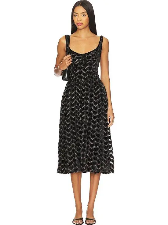 Free People Freya Midi Dress - Charcoal Combo
