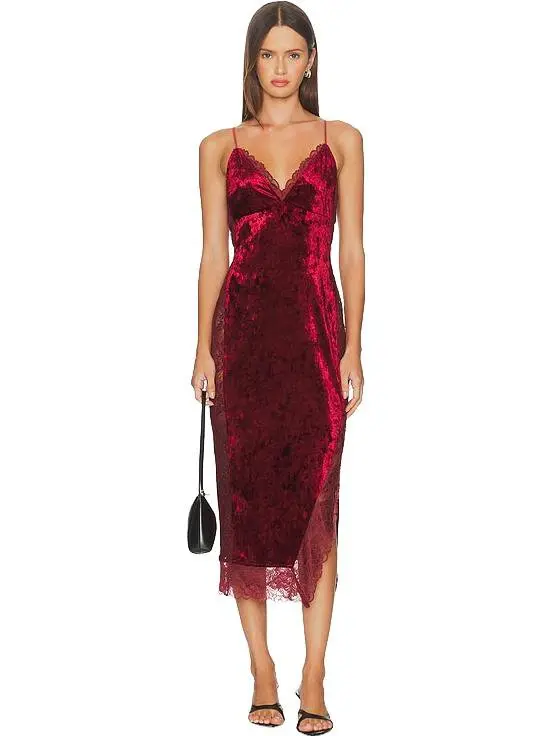 Free People Raise A Toast Midi Slip Dress - Garnet Grotto