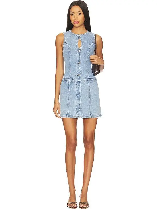 SOVERE / Etch Denim Mini Dress - Heritage Blue