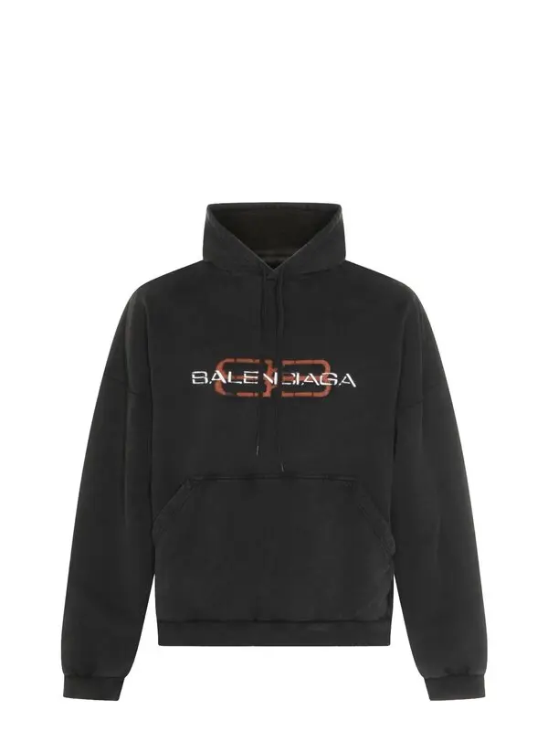 Balenciaga Cotton Logo Sweatshirt - Black