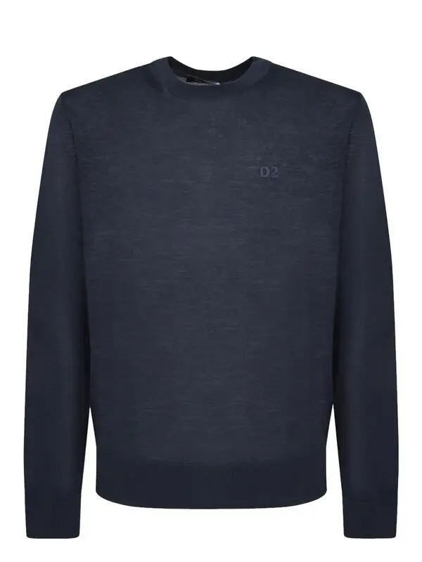 Dsquared2 Long Sleeve Wool Sweater - Blue