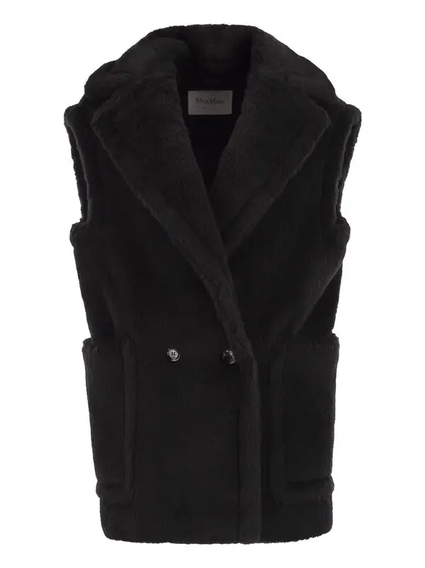 Max Mara Alpaca And Wool Teddy Waistcoat - Black
