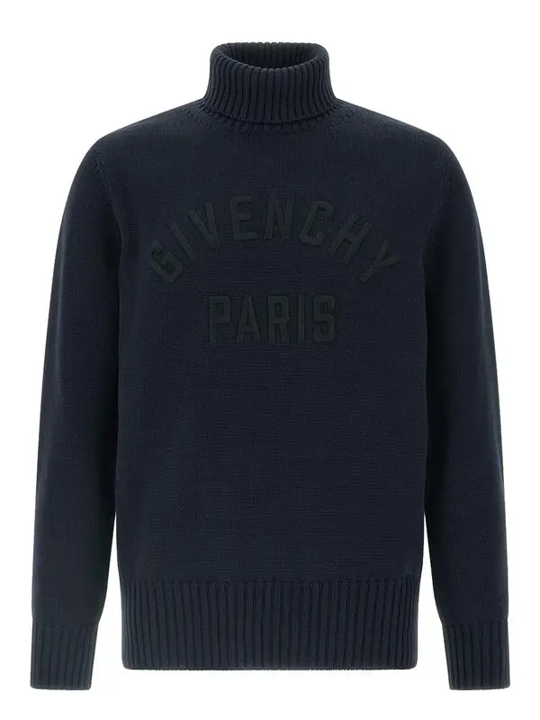 Givenchy Paris Turtleneck Sweater - Blue