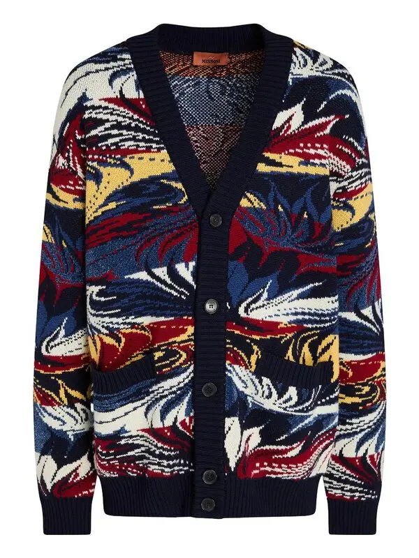 Missoni Intarsia Wool-blend Cardigan - Midnight Blue