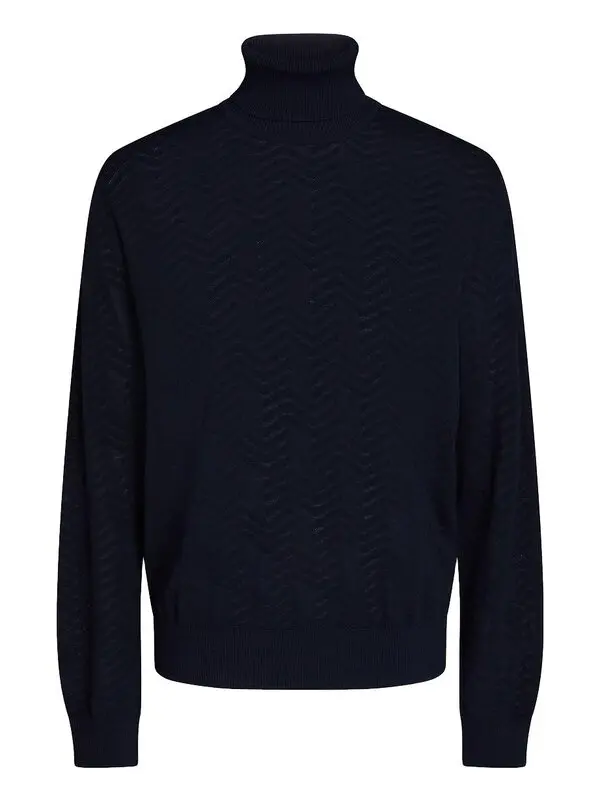 Missoni Wool-blend Turtleneck Sweater - Midnight Blue