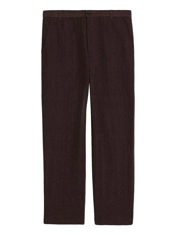 Missoni Tapered Crochet-knit Cotton-blend Pants - Chocolate