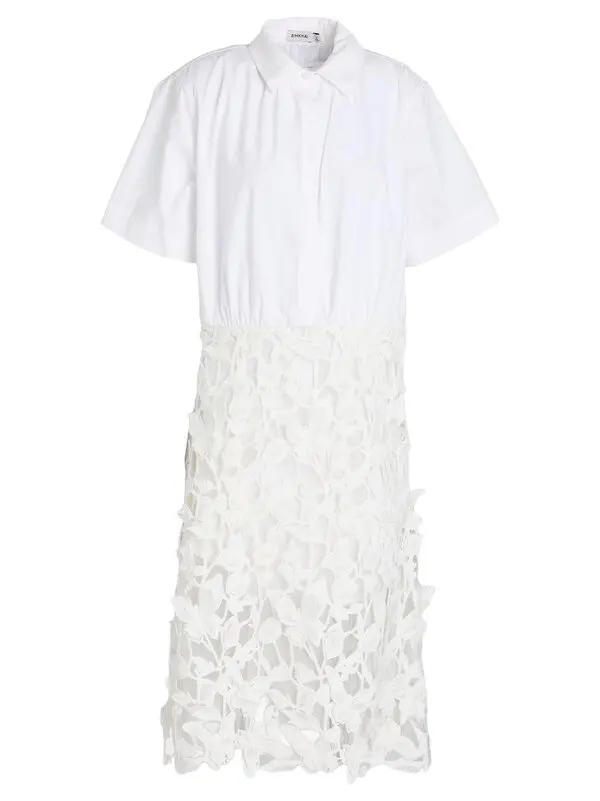 Simkhai Colette Guipure Lace And Cotton-poplin Shirt Dress - White