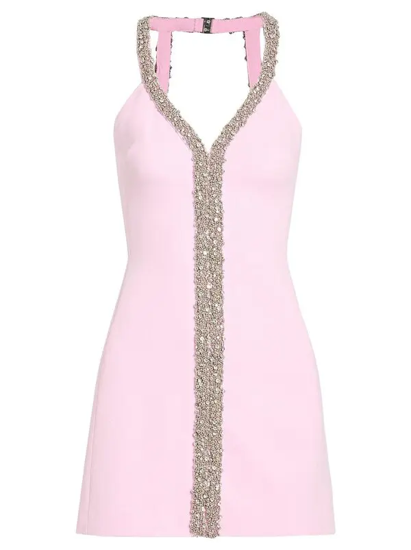 Simkhai Davia Embellished Crepe Mini Dress - Baby Pink