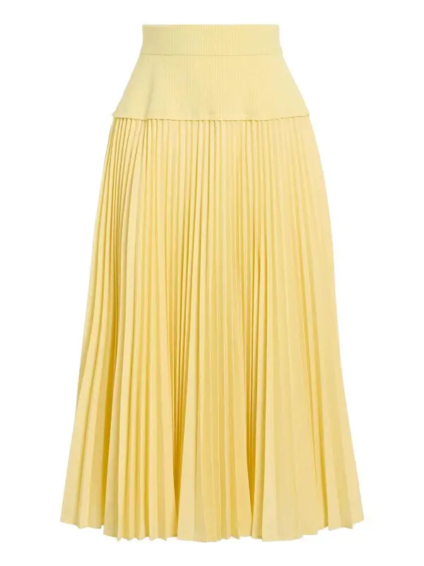 Simkhai Stella Pleated Midi Skirt - Pastel Yellow