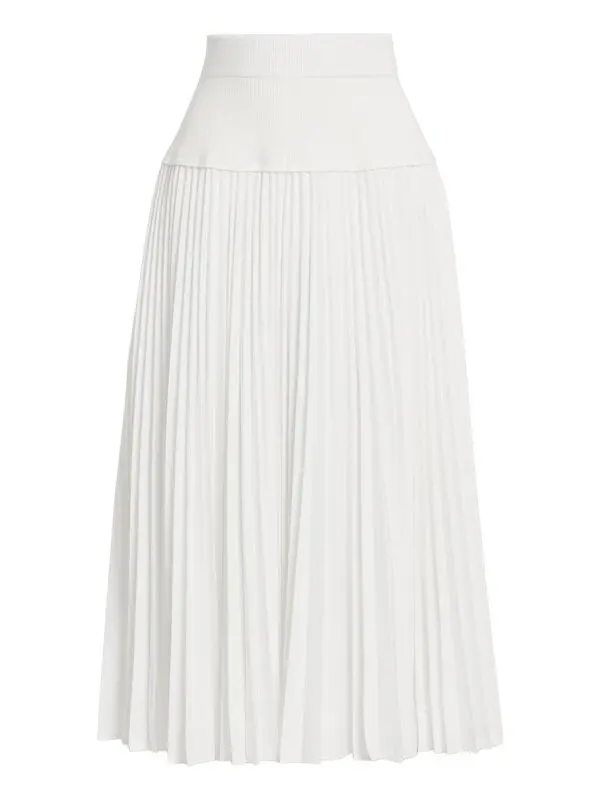 Simkhai Stella Pleated Midi Skirt - White