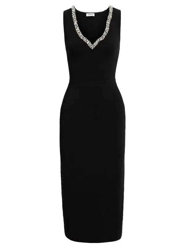 Simkhai Khari Crystal-embellished Midi Dress - Black