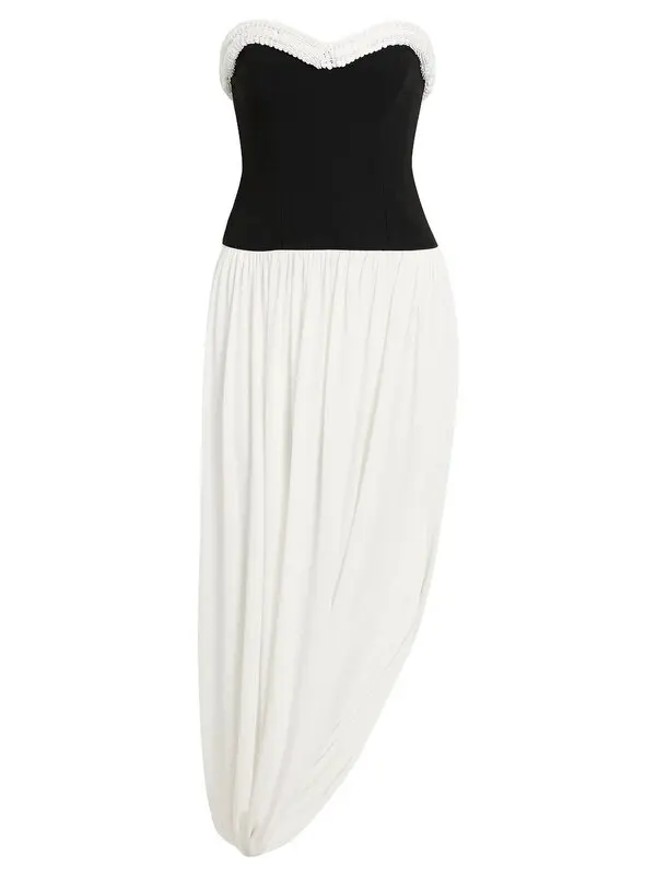 Simkhai Augusta Strapless Sequin-embellished Crepe Midi Dress - Ivory