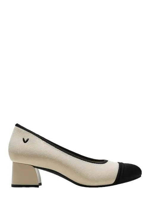 Vivaia Julie Arch Pro Chunky Heels - Ivory & Black