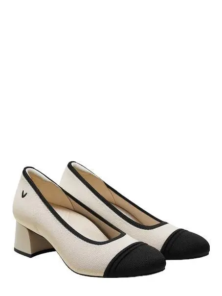 Vivaia Julie Arch Pro Chunky Heels - Ivory & Black