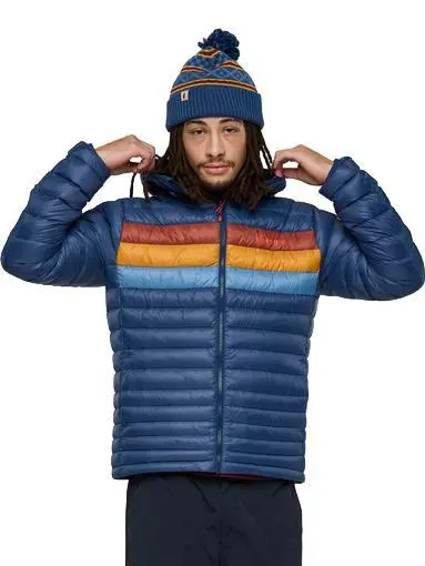 COTOPAXI Fuego Down Hooded Jacket - Deep Sea Stripes