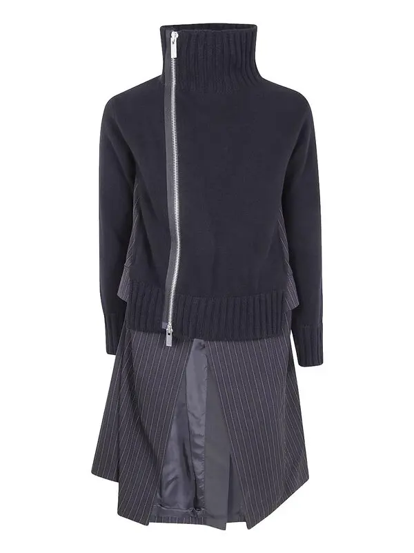 Sacai Knit Coat Dress - Black