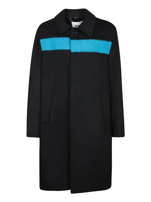 MSGM Coat With Contrasting Insert - Black