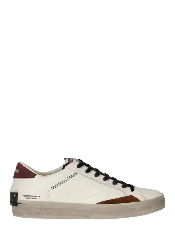CRIME LONDON Distressed Leather Sneakers - White