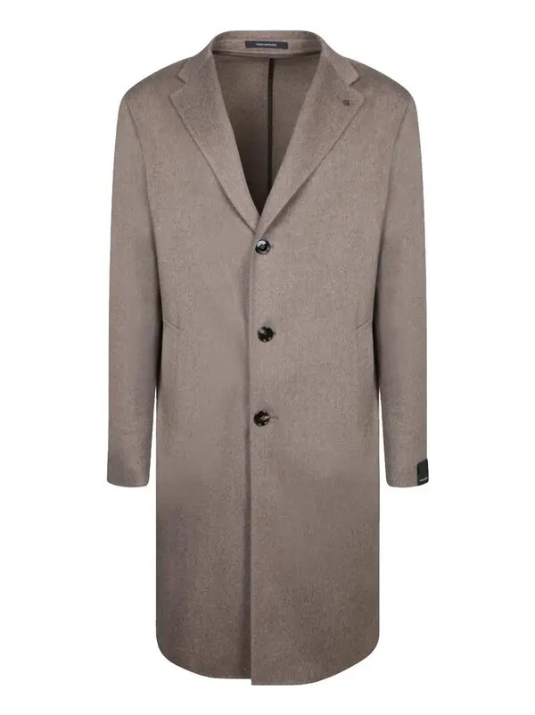 Tagliatore Single Breasted Wool Cashmere Coat - Beige