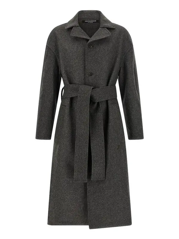 Jacquemus Le Manteau Città Wool Coat - Gray