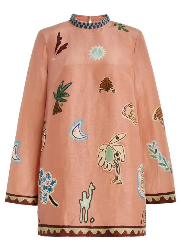 ALEMAIS Laurence Linen-silk Mini Dress - Pink