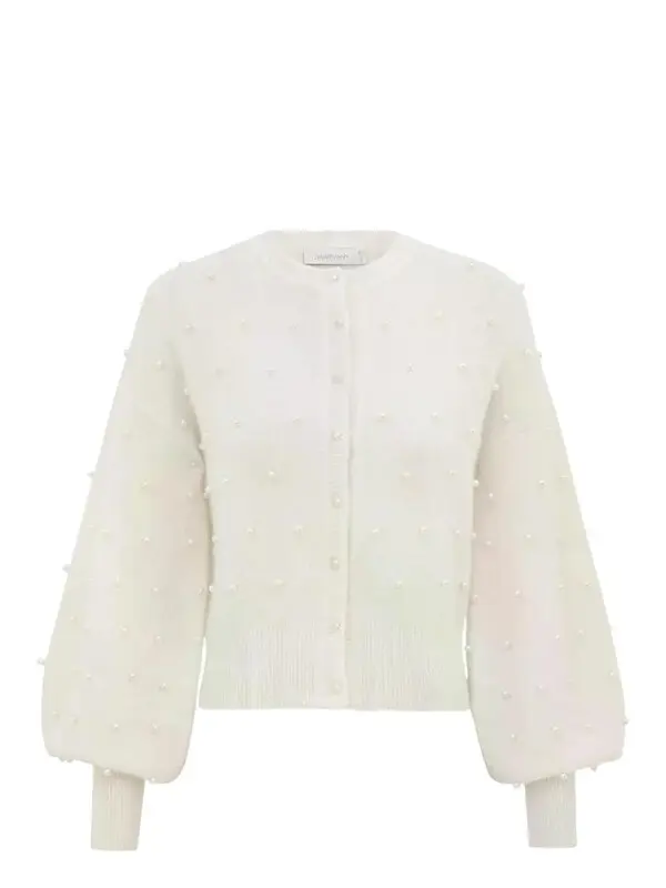 Zimmermann Pearl-embellished Cardigan - White