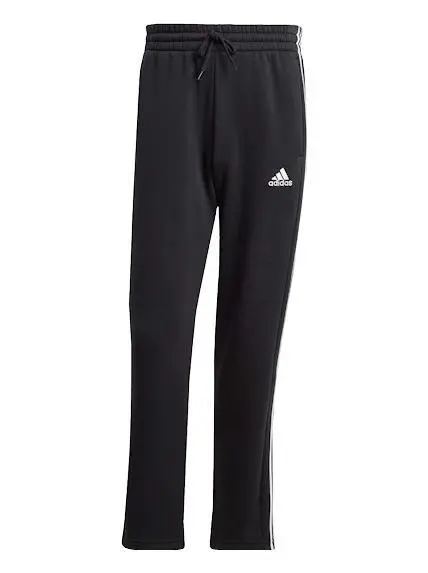 Adidas Essentials 3stripes Open Hem Fleece Pants - Black