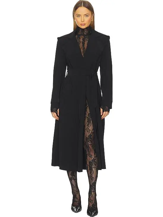 Norma Kamali Oversized Double Breasted Trench - Black