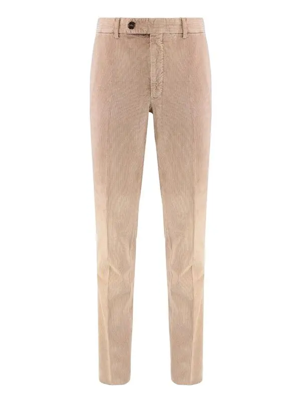 SLOWEAR Tapered Fit Corduroy Trousers - Beige