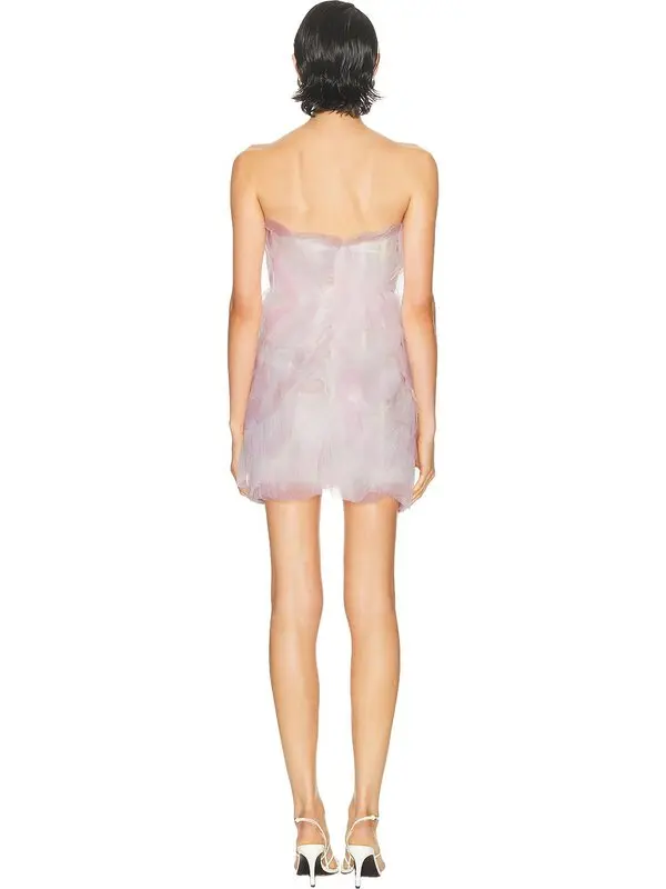 Oscar De La Renta Strapless Pleated Mini Dress - Soft Pink