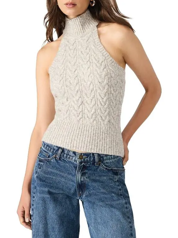 Steve Madden Alina Halter Neck Sweater - Grey Heather