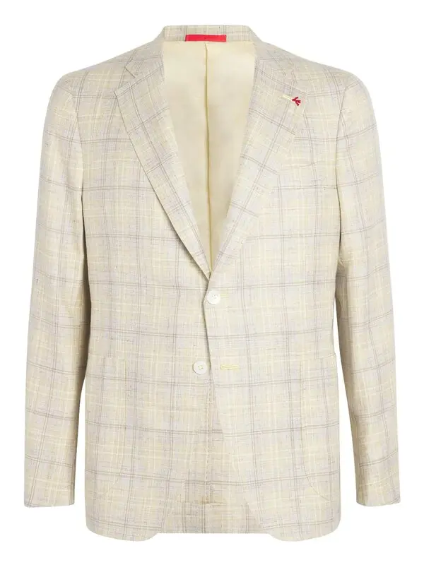 Isaia Wool-silk-linen Capri Blazer - Yellow