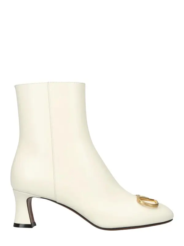 Valentino Garavani Leather Vlogo Ankle Boots - Beige