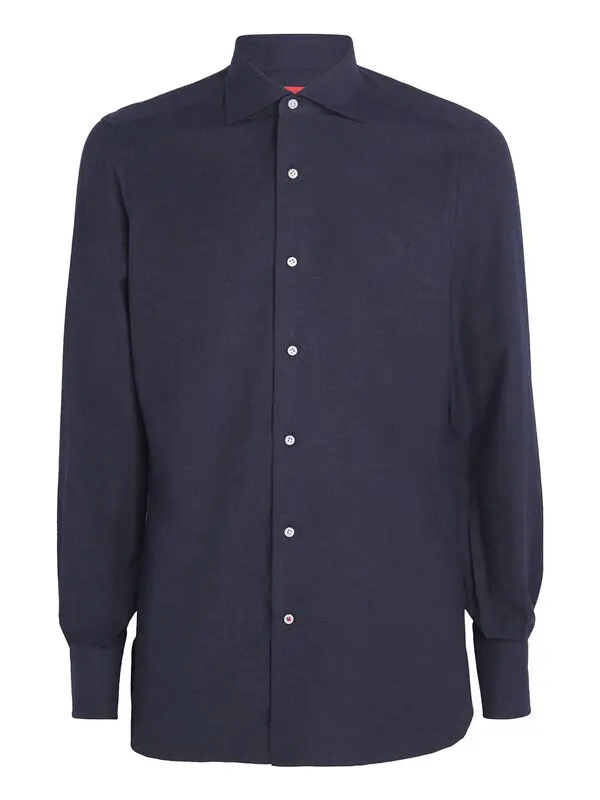 Isaia Cotton-cashmere Jersey Shirt - Blue