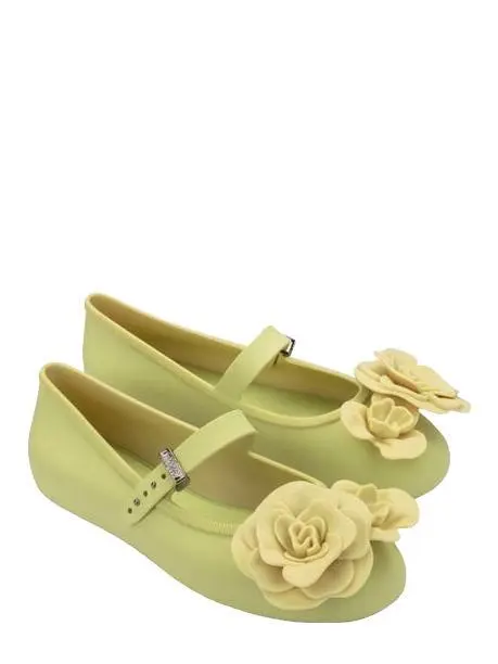 Melissa Soft Ballerina Petals Mary Jane Flat - Green