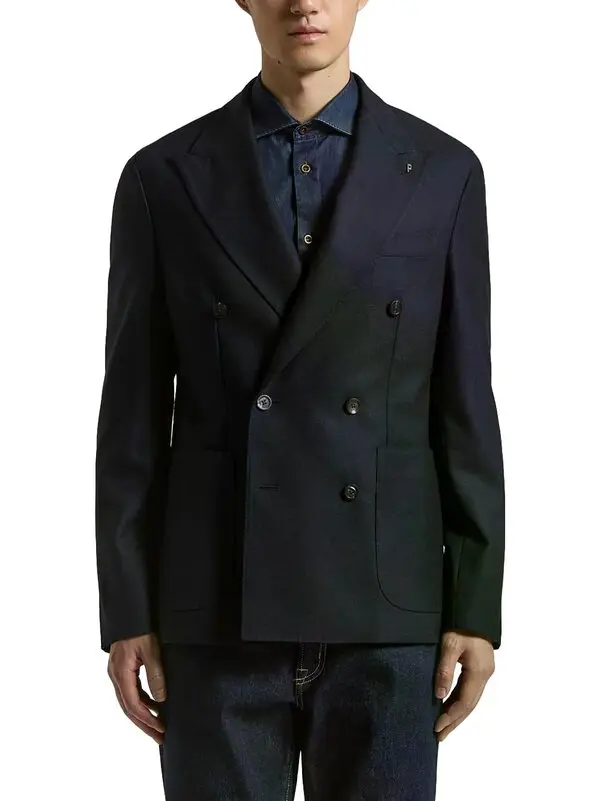 Peserico Double-breasted Blazer - Blue